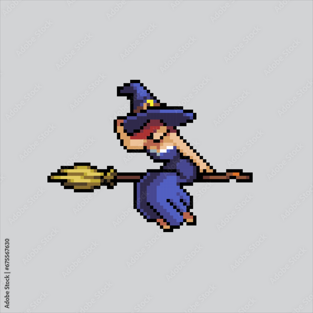 Pixel art illustration Witch. Pixelated Witch. Scary Witch pixelated ...