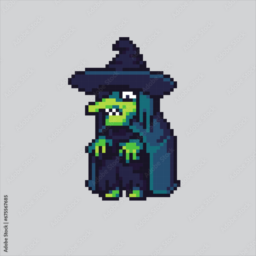 Pixel art illustration Witch. Pixelated Witch. Scary Witch pixelated ...