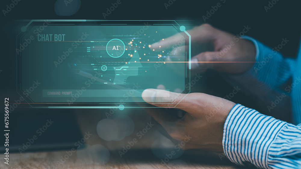 Conversation in chat box icon ,Connect to website or software, Ai tech ...