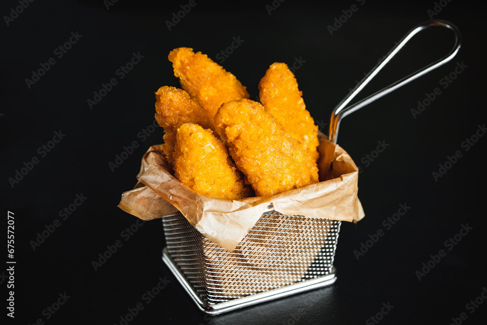 Breaded chicken nuggets. Semifinished chicken nuggets from chicken ...