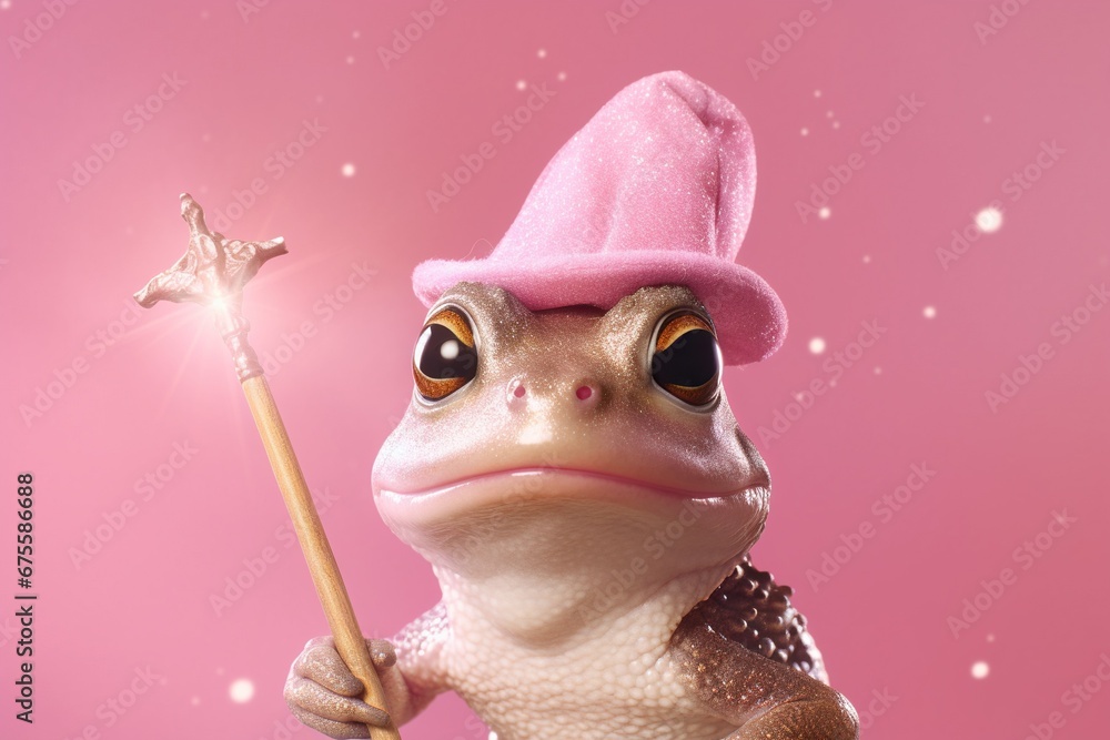 Cute frog dressed as a fairy with a magic wand Stock Illustration ...