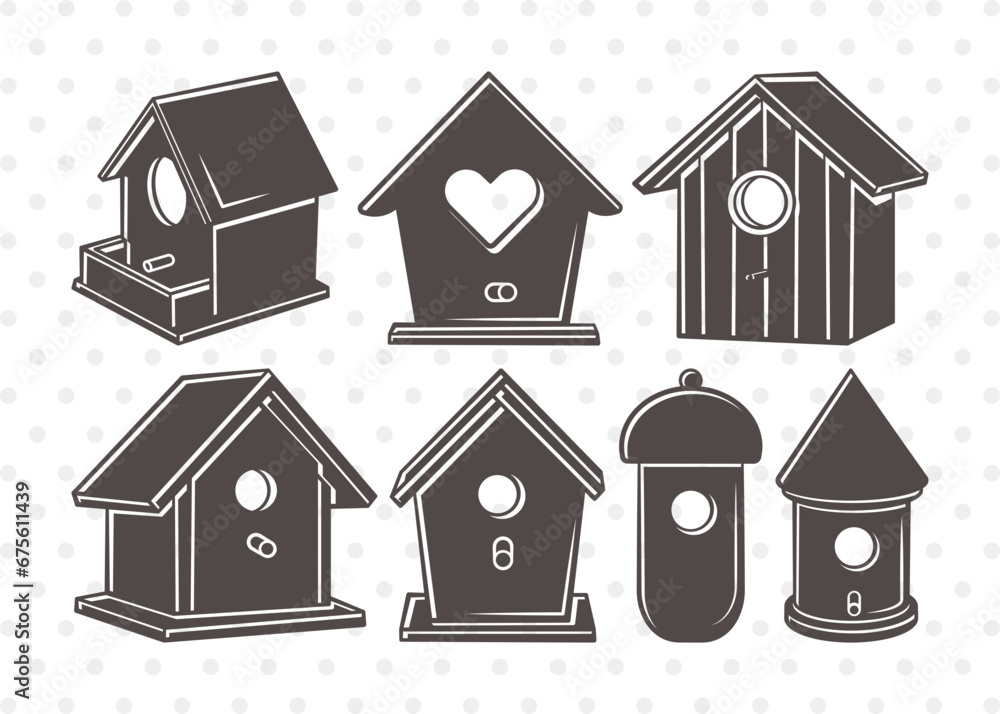 Bird House Clipart SVG Cut File | Bird Home Svg | Nesting Box Svg ...