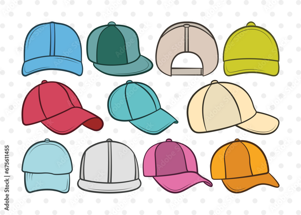 Baseball Hat Clipart SVG Cut File | Baseball Cap Svg | Cap Svg ...
