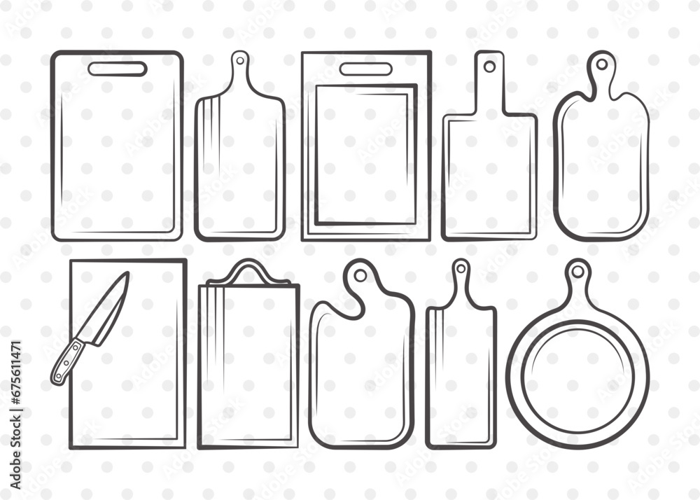 Vetor de Cutting Board Clipart SVG Cut File | Kitchen Board Svg ...