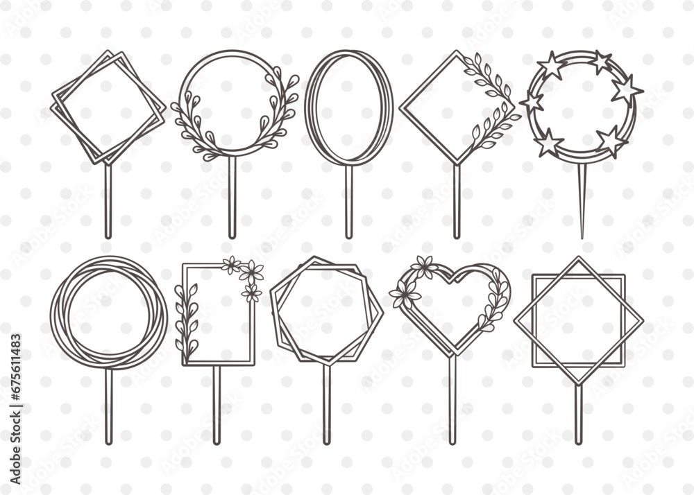 Stockvector Cake Topper Clipart SVG Cut File | Happy Birthday Svg ...