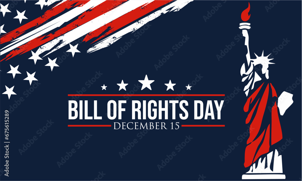 Bill of Rights Day Vector Background, a commemoration of the ...