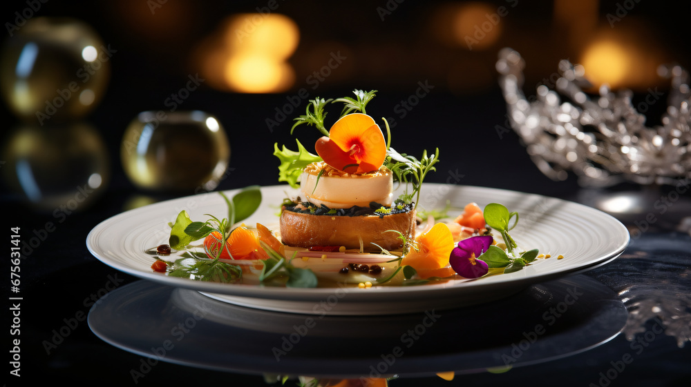 Food photography of fine dining food, five-star Michelin food, in a ...