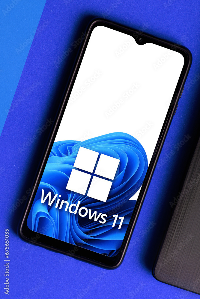 Windows 11. Concept of new Windows 11 operating system seen on a ...