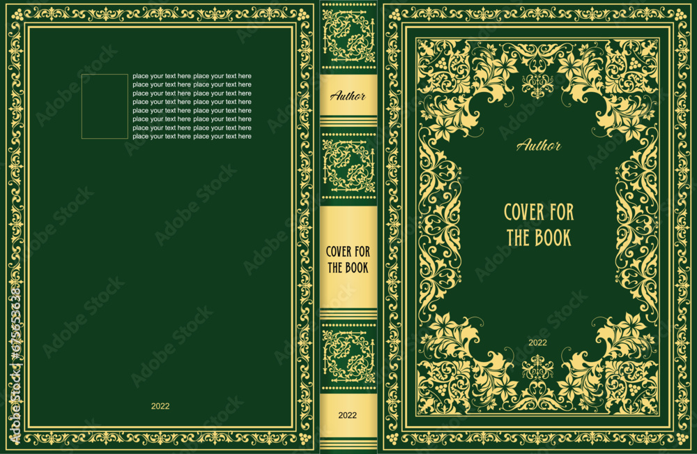 Old book cover design elements. Stock Vector | Adobe Stock