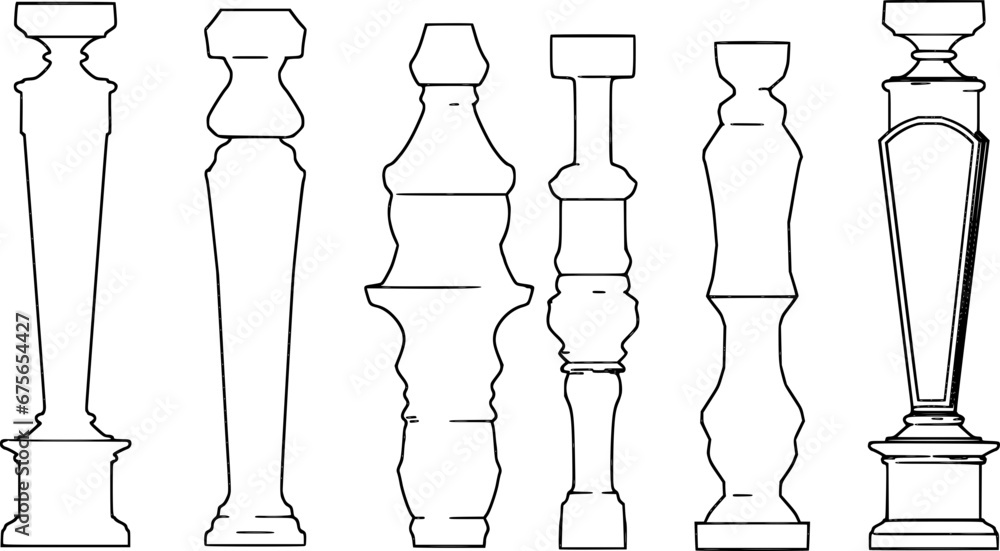 Visual Guide: 2D Concrete Balustrade Design Drawing Stock Vector ...