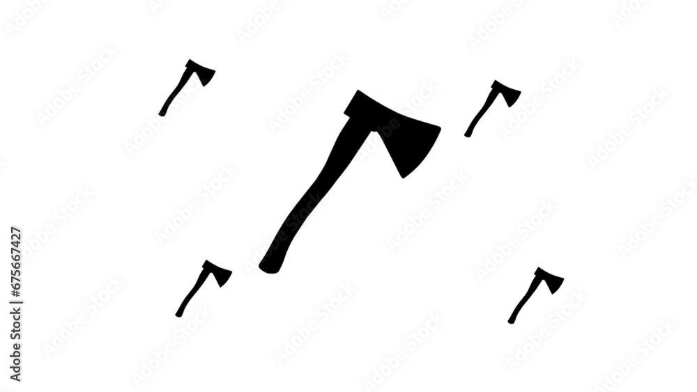 Zoom in and out animation the ax symbol. Large black symbol in the ...