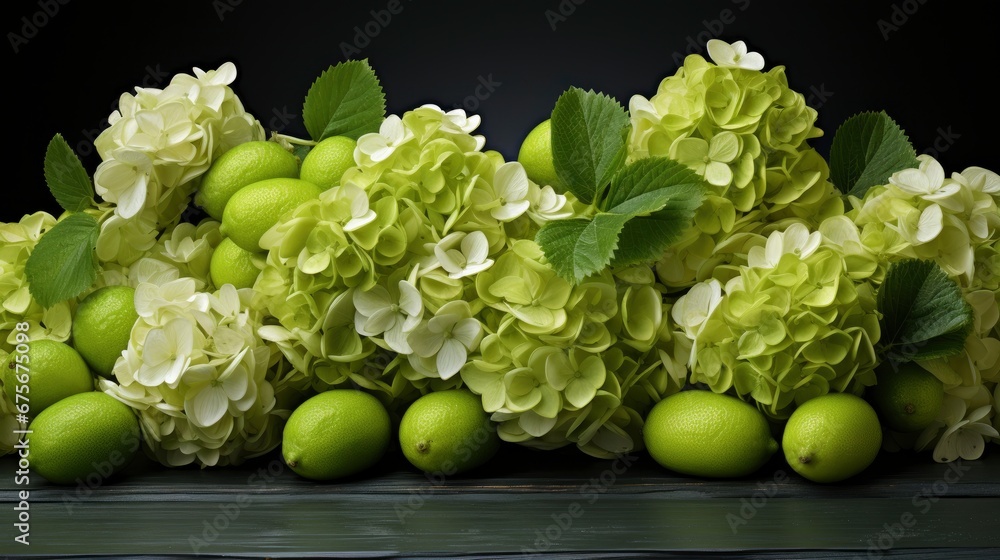 Photo Hydrangea Paniculata Limelight Winter, Gradient Color Background ...