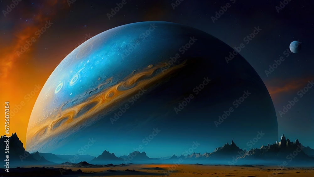 Exo Planet in Space, concept art. Cosmic art. Galactic art. 4K - 8K ...
