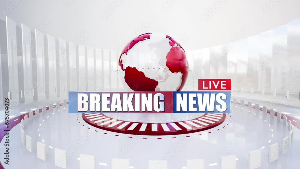 Global Earth Rotating Digital World Breaking News Studio Background For ...
