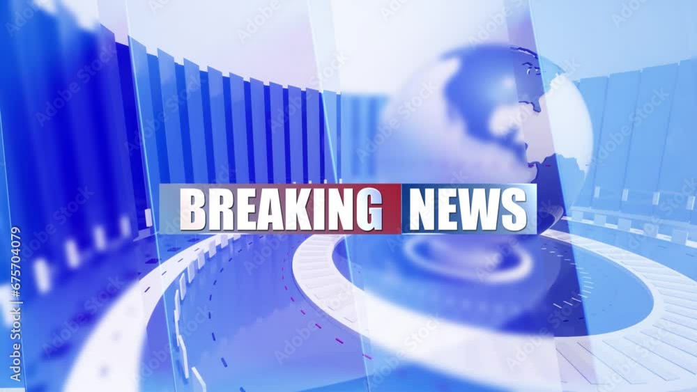 Global Earth Rotating Digital World Breaking News Studio Background For ...