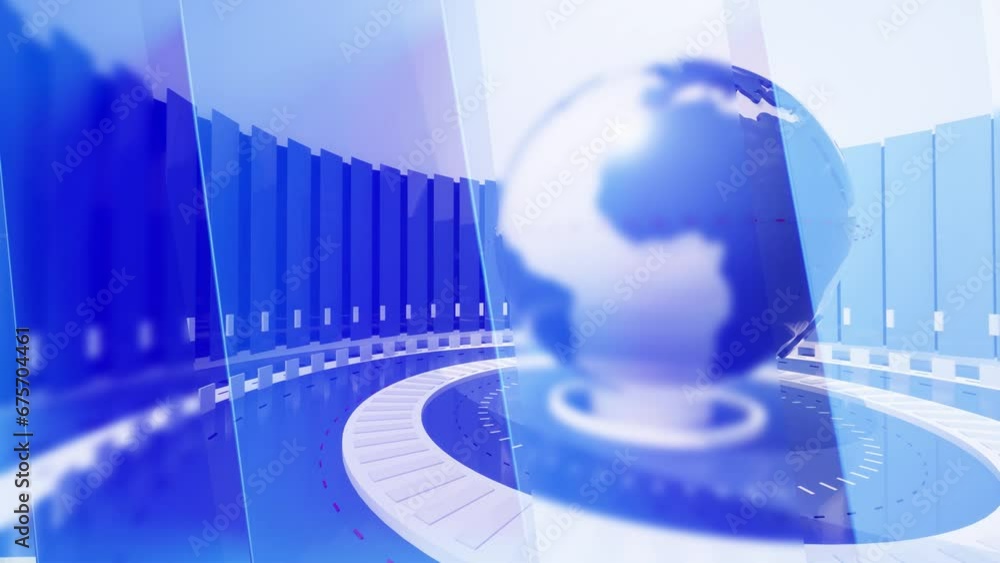 World Breaking News Studio Background For News Report And Breaking News