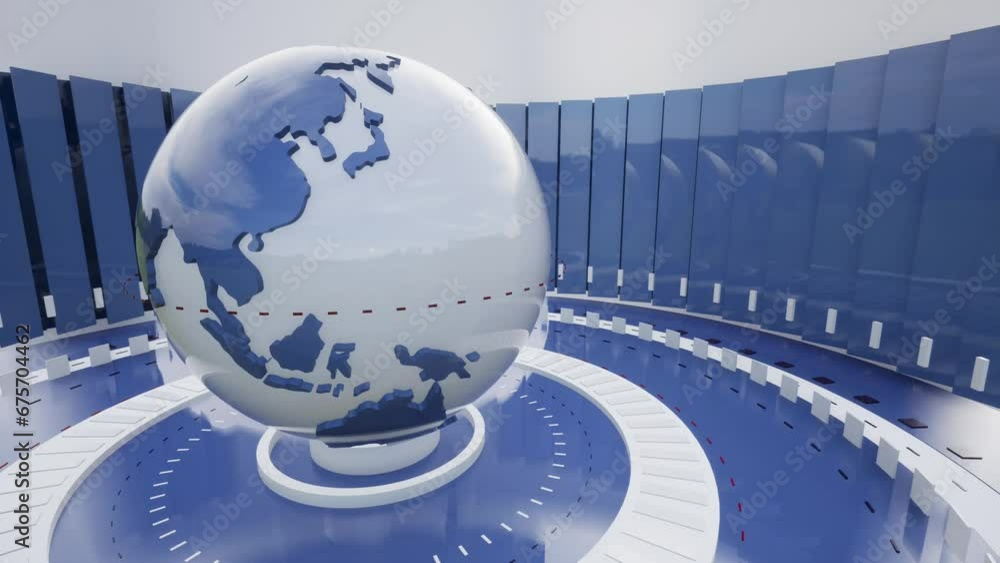 World Breaking News Studio Background For News Report And Breaking News