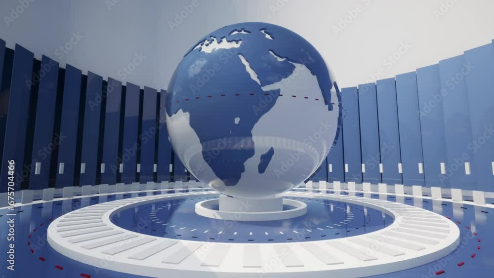 World Breaking News Studio Background For News Report And Breaking News