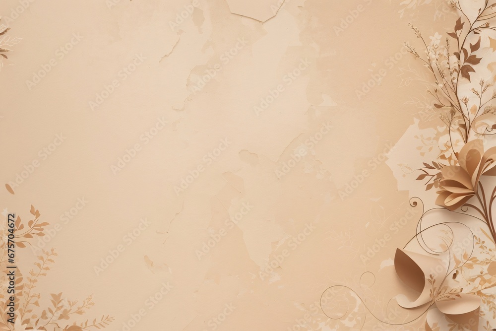 Design elements on a basic beige paper texture background. Background ...