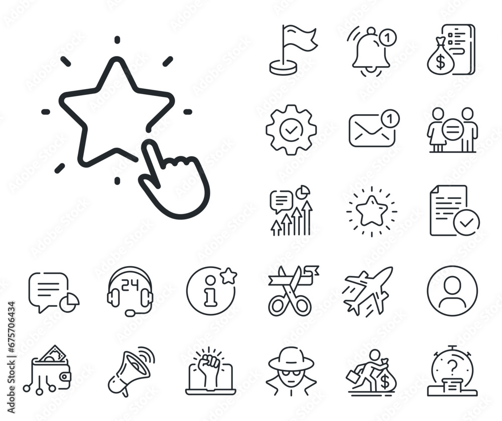 Click rating sign. Salaryman, gender equality and alert bell outline ...