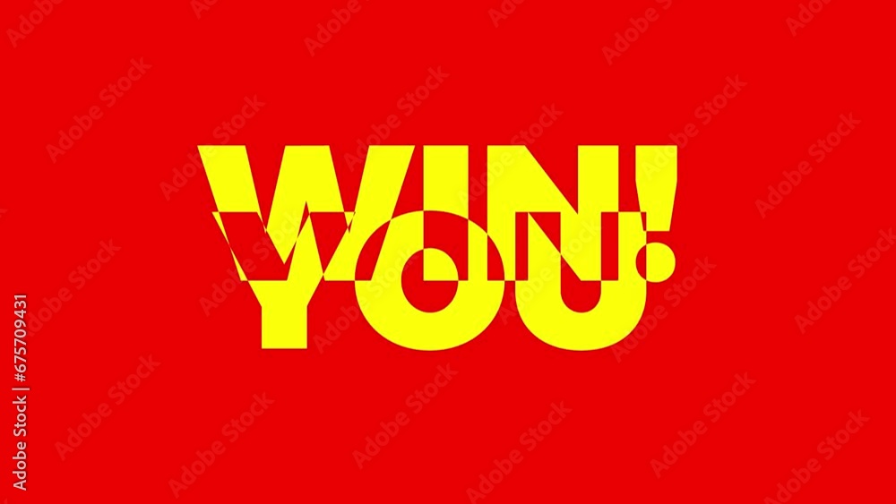 You win, graphic element. Flashing banner design 4k animation Stock ...