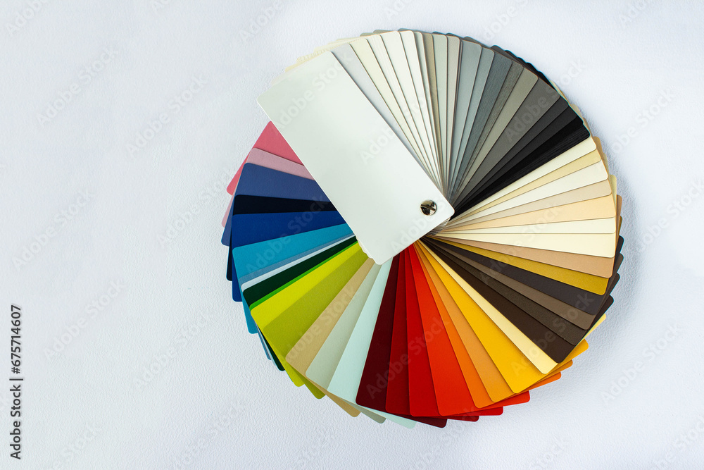 Color guide displaying a range of hues for use in interior design and ...