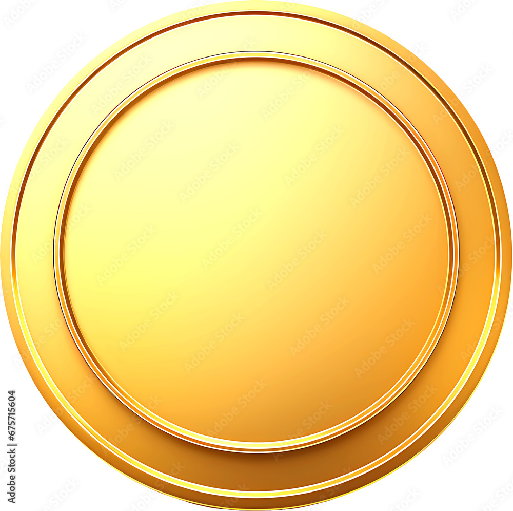 Golden medal. Gold badge. Isolated modern illustration Symbol rich ...