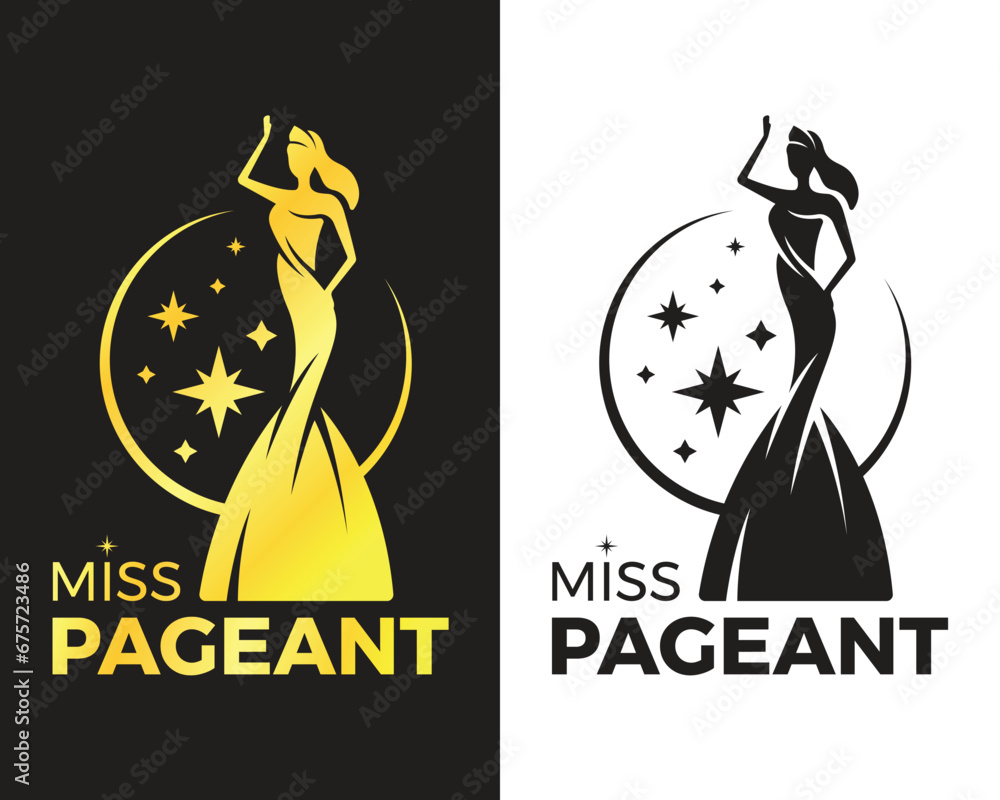 Miss pageant logo - Black and gold tone The beauty queen pageant ...