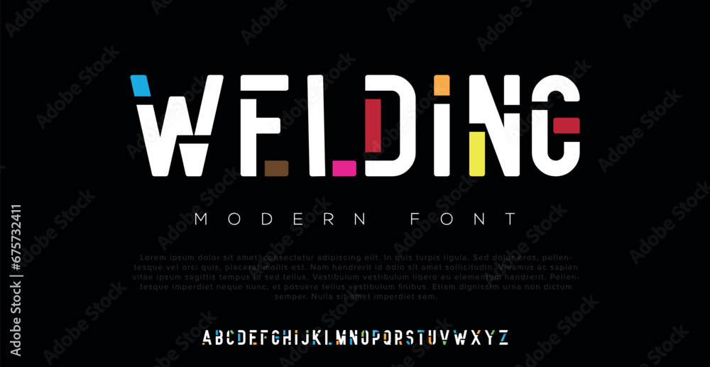 WELDING Future luxury alphabet font. Typography urban style fonts for ...