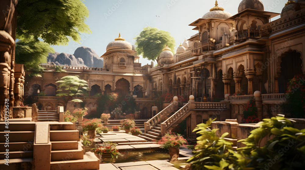 ancient indian palace.indian Fort, is a monument, India. Ai Stock Photo ...