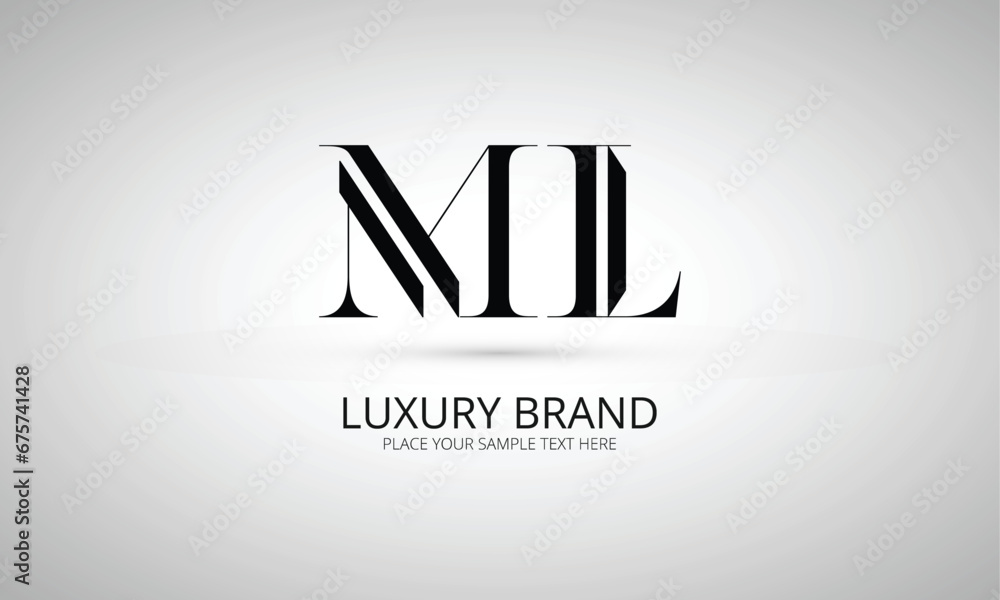 ML M ml initial logo | initial based abstract modern minimal creative logo, vector template ...