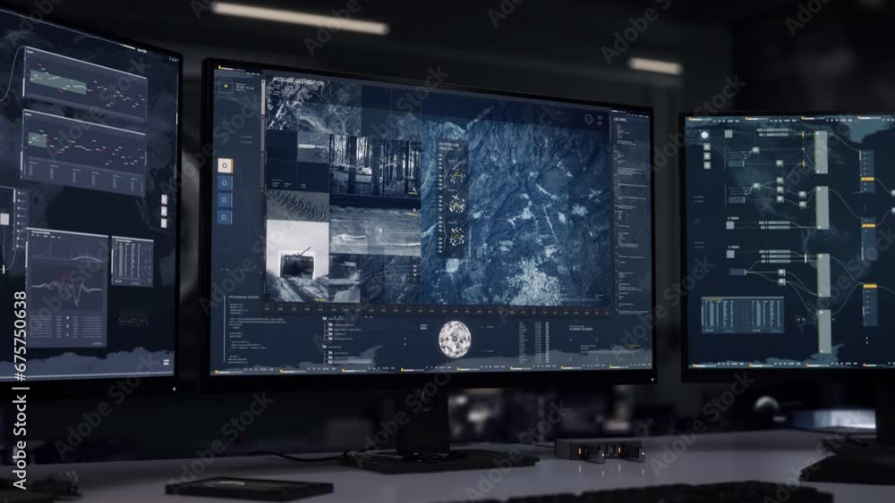 Military satellite examining the designated area in search of rival ...