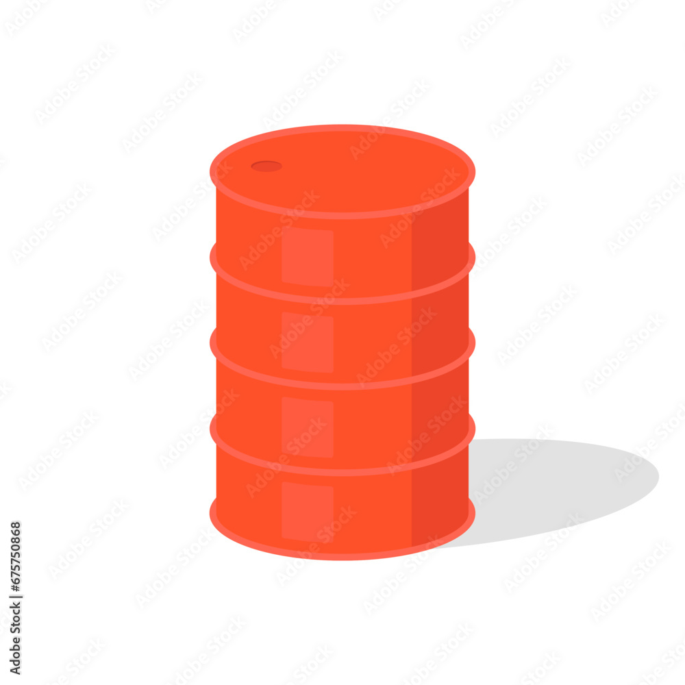 Vector illustration of a red barrel isolated on a white background ...