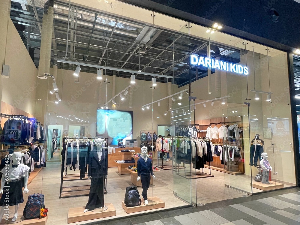 Dariani Kids kid's goods store in shopping mall in Moscow city. Capital ...