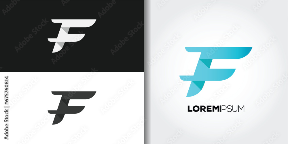 speed letter f logo set Stock Vector | Adobe Stock