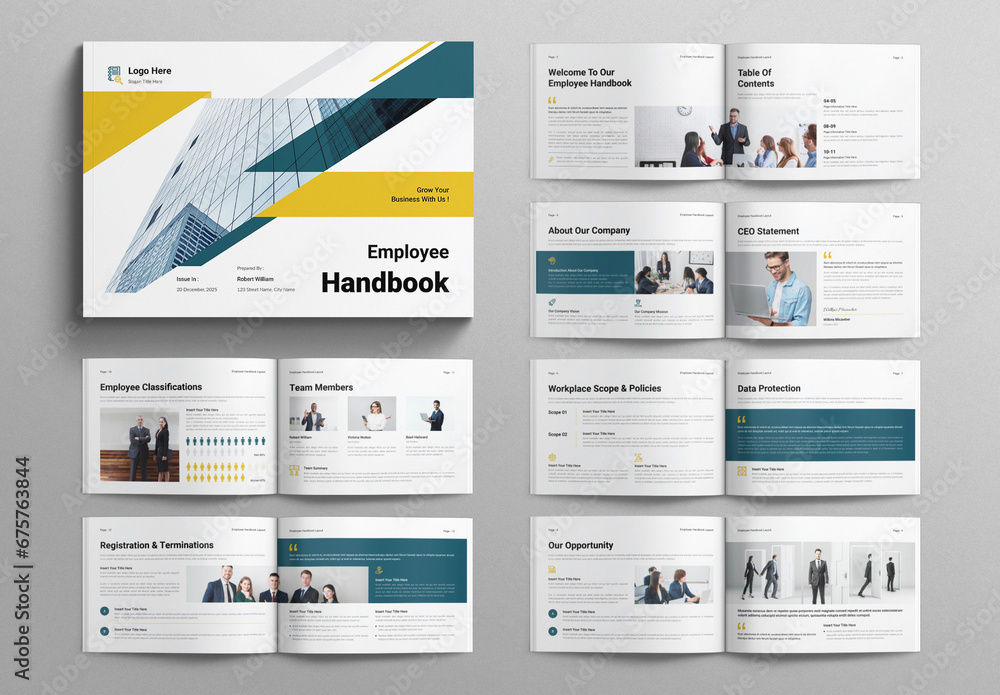 Employee Handbook Layout Design Template Landscape Stock Template ...