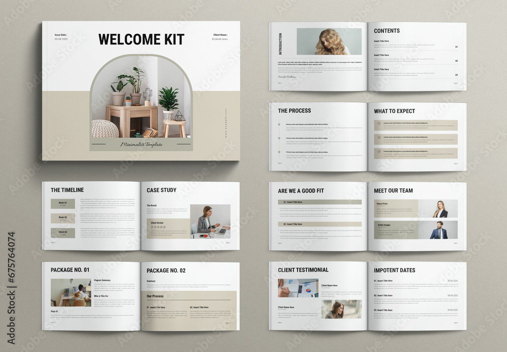Welcome Kit Template Landscape Stock Template | Adobe Stock