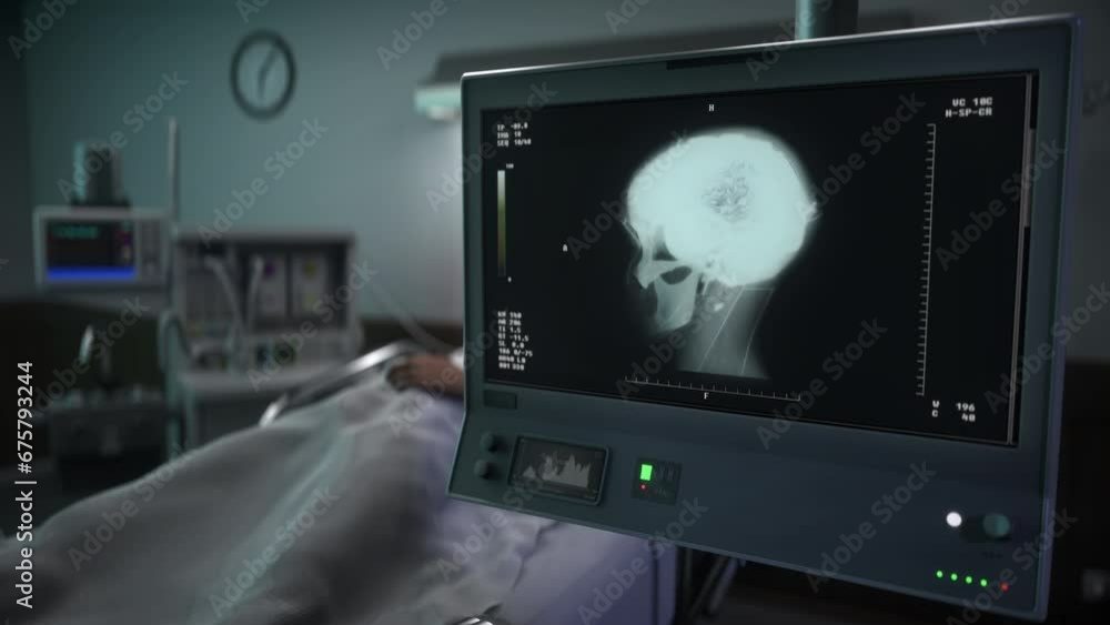 Radiology device used for diagnosis of the emergency patient brain ... Radiology device used for diagnosis of the emergency patient brain ...