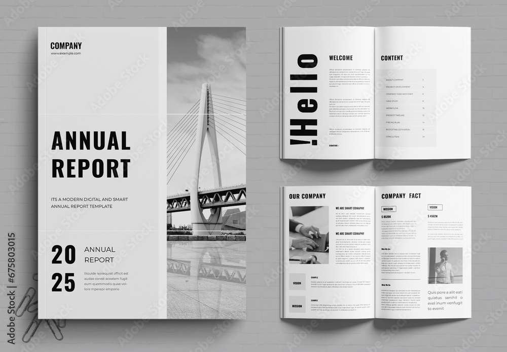 Annual Report Design layout Stock Template | Adobe Stock
