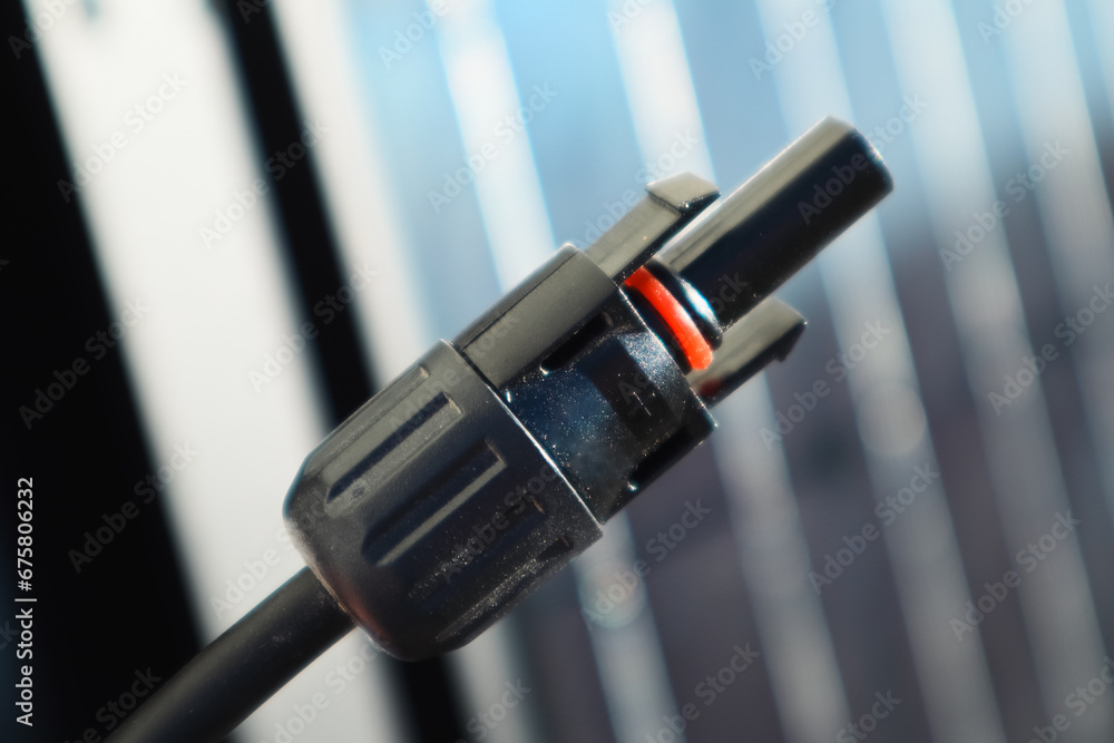 Solar PV Connectors of solar photo voltaic panel system. MC4 socket ...