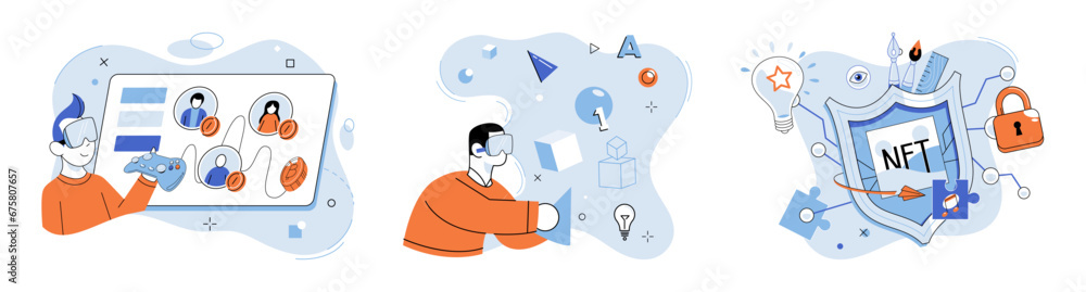 Metaverse vector illustration. The metaverse metaphorically represents ...