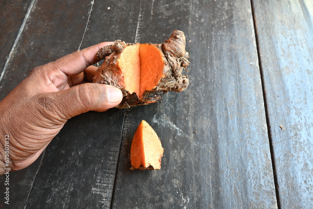 Elephant foot yam. It is a tropical tuber crop grown primarily in ...