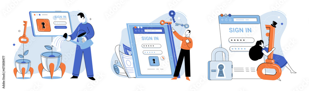 Sign up page vector illustration. The UI design sign up page concept ...