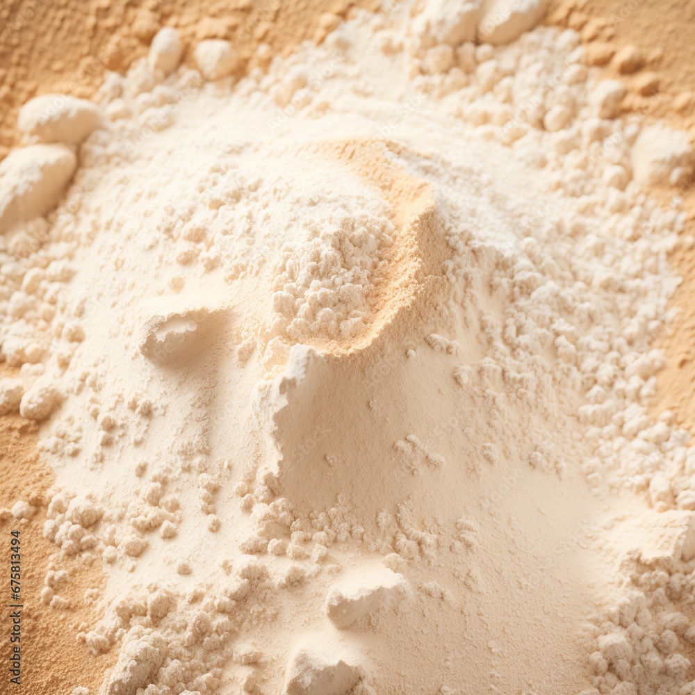 Whole grain flour texture. Background with copyspace. Close up. Top ...