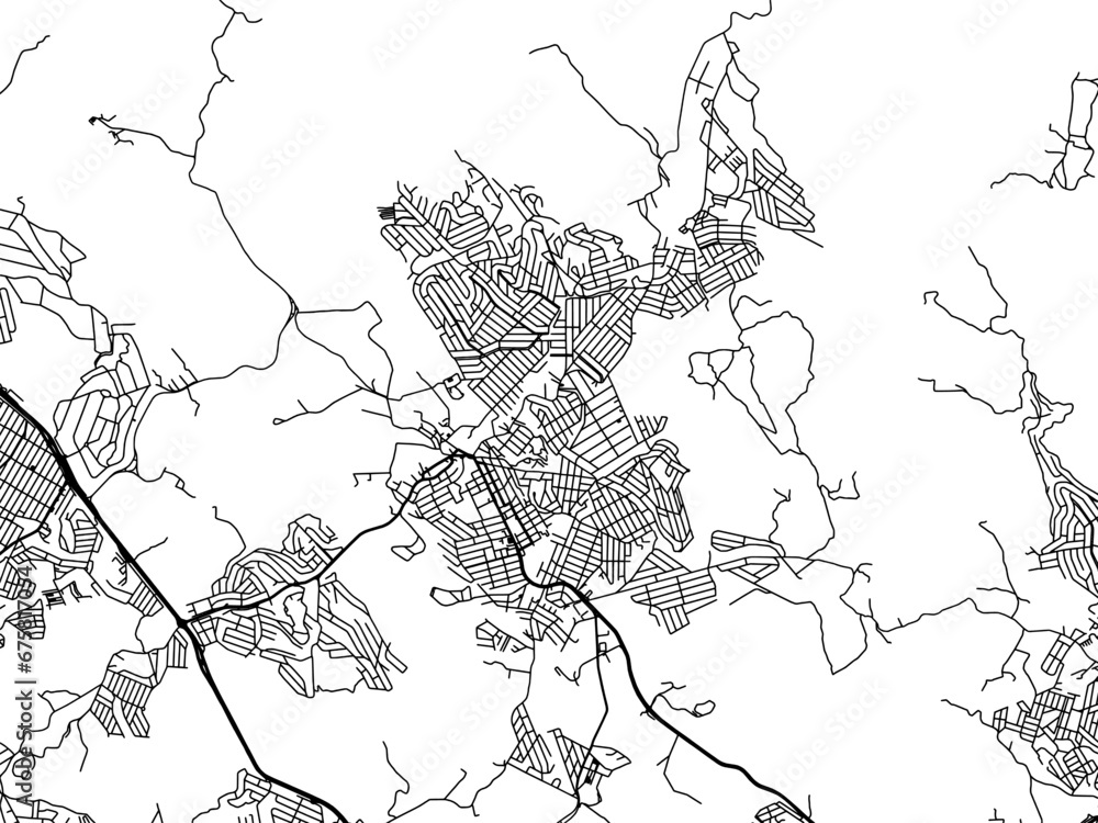 Vector road map of the city of Ribeirao das Neves in Brazil with black ...