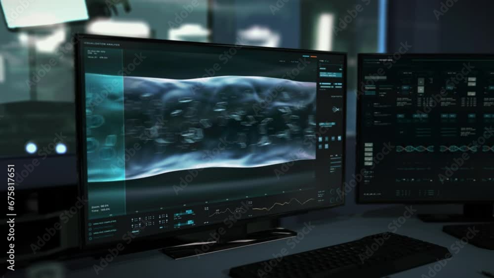 System Studying Blood Biology By Scanning Blood Type B Cells Flow. High ...