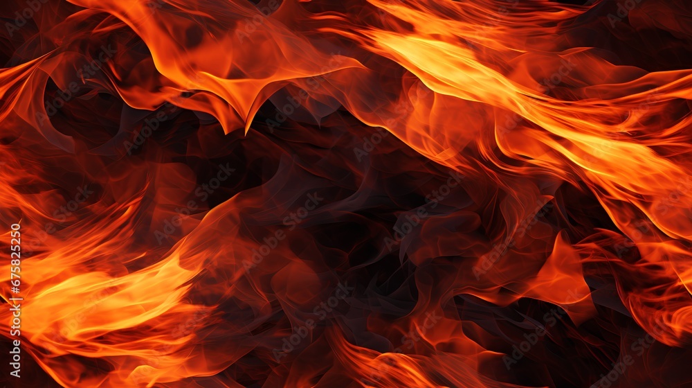 Seamless fire pattern, a close up view of a fire texture, showcasing ...