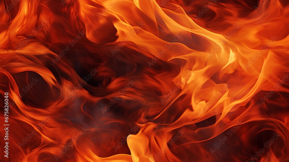 Seamless fire pattern, a close up view of a fire texture, showcasing ...