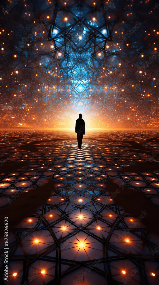 Celestial Tapestry of Mosque Elegance Under the Starry Canopy, Where ...