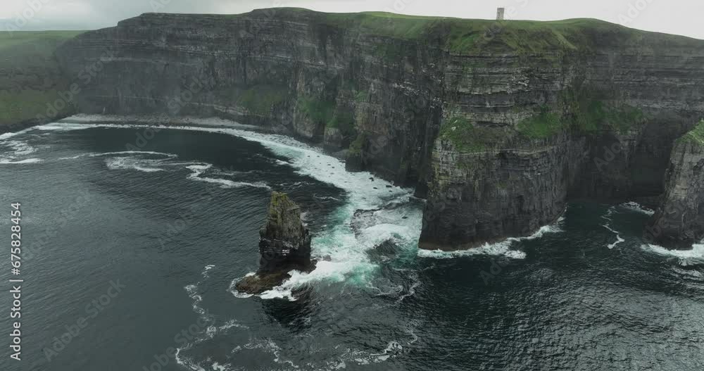 Cliffs of Moher steep precipice, Ireland tourist destination 4k Stock ...